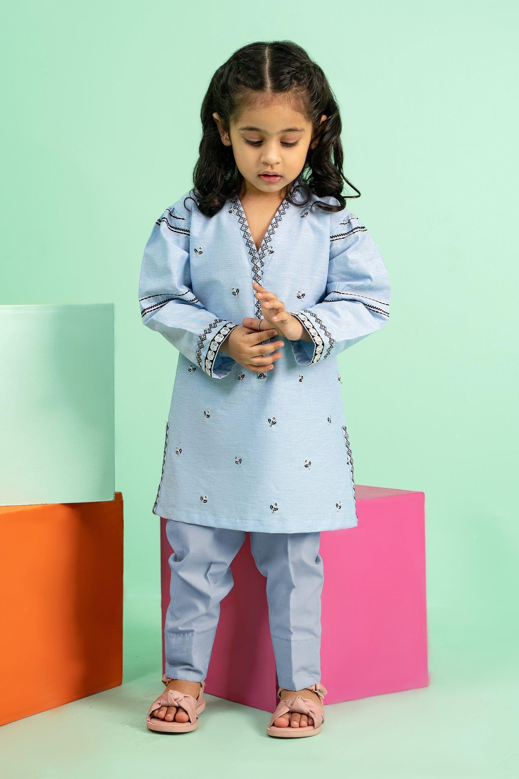 2PC Girl - Embroidered Chambray Suit – Kross Kulture